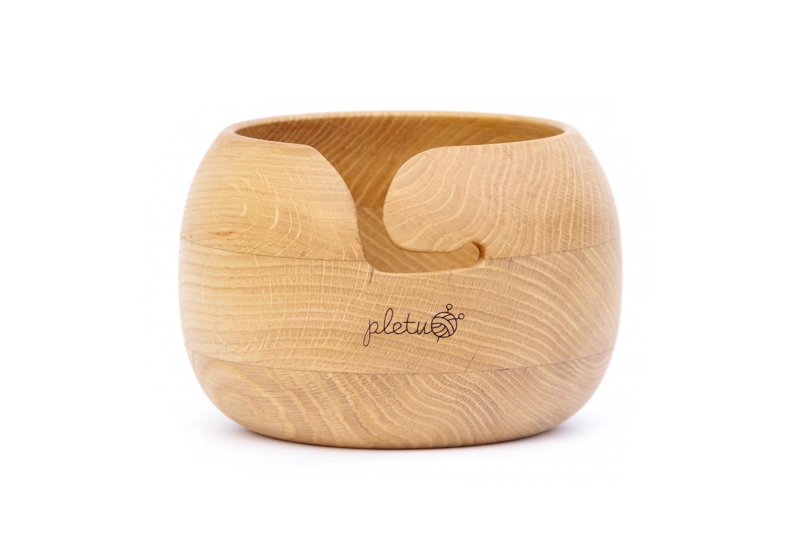 Miska na klubíčka - dub ø16 cm - pletení