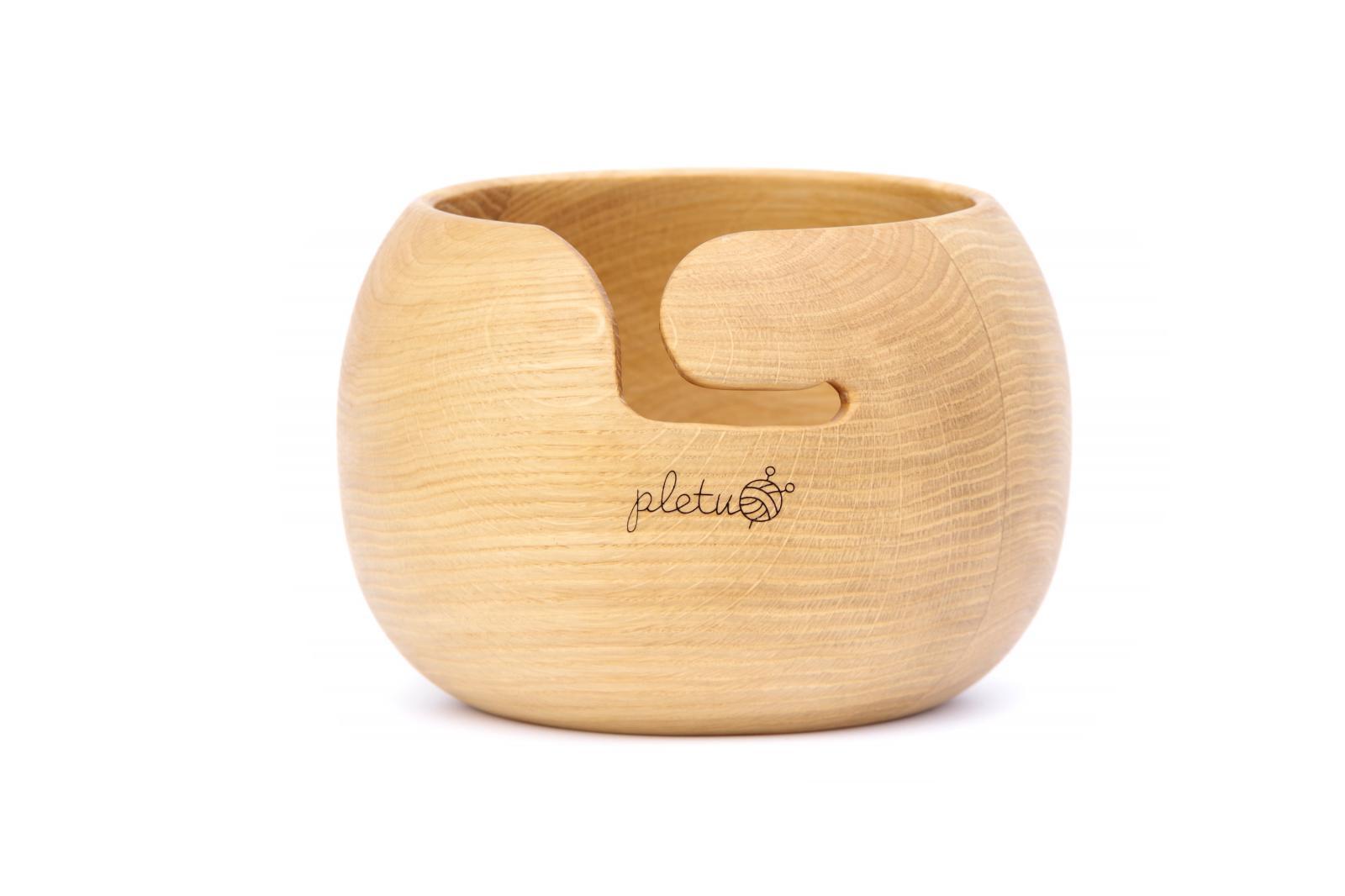 Miska na klubíčka - dub ø16 cm - pletení